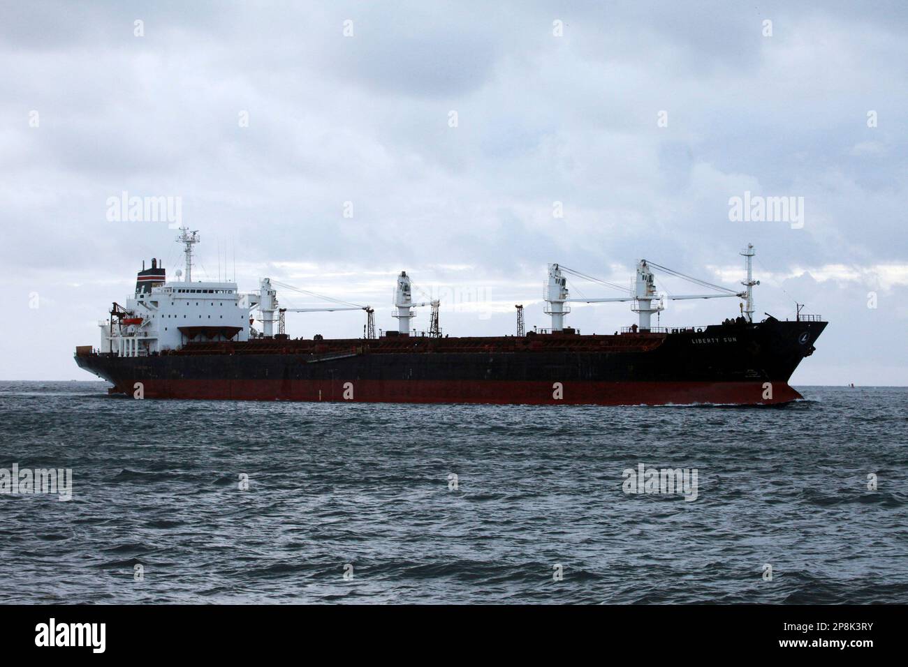MV Liberty Sun enters the harbor of Mombasa, Kenya, Thursday, April 16 ...