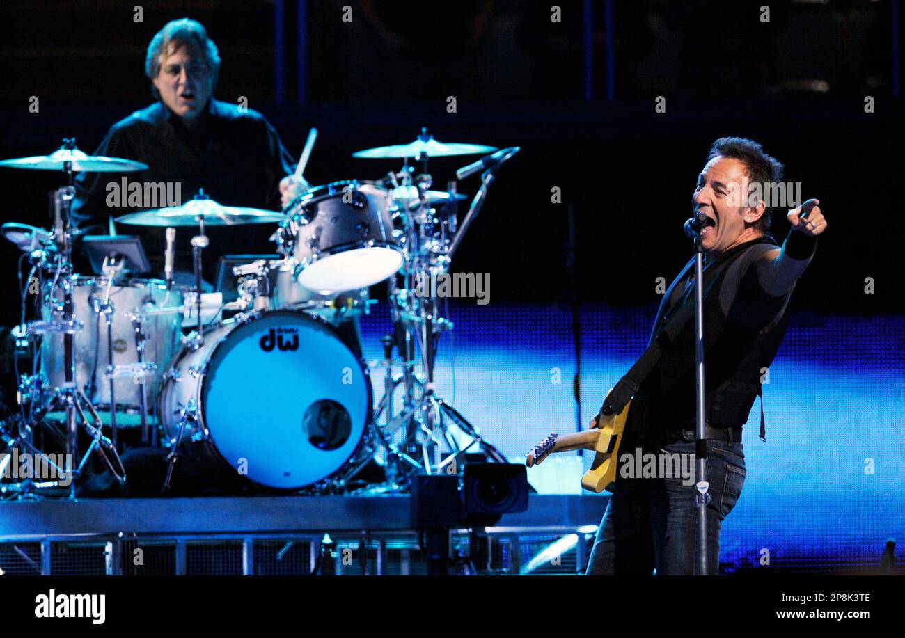 Bruce Springsteen, right, performs alongside drummer Max Weinberg of ...