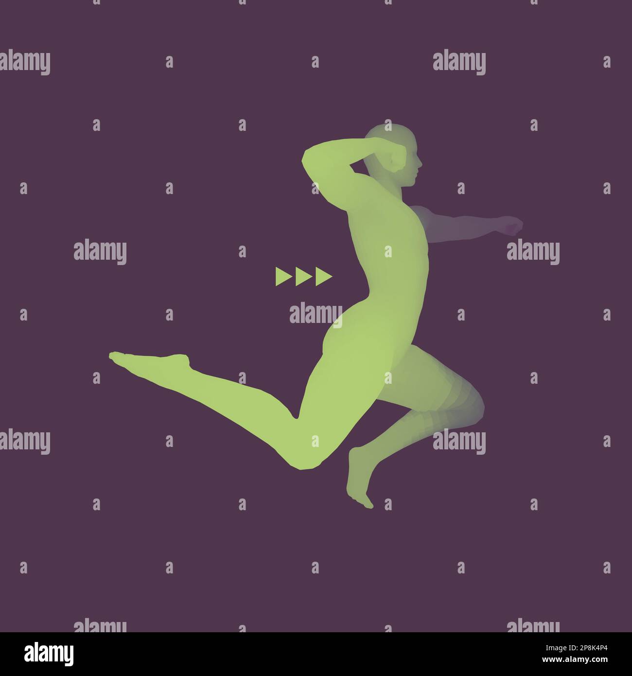 3D Model of Man. Human Body. Design Element. Vector Illustration Stock ...