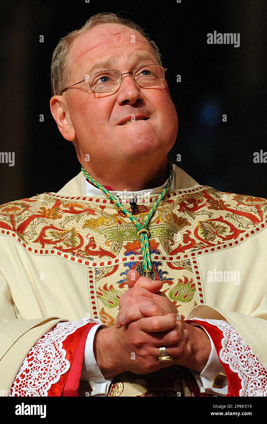Archbishop Timothy Dolan pauses during his installation Mass at St ...