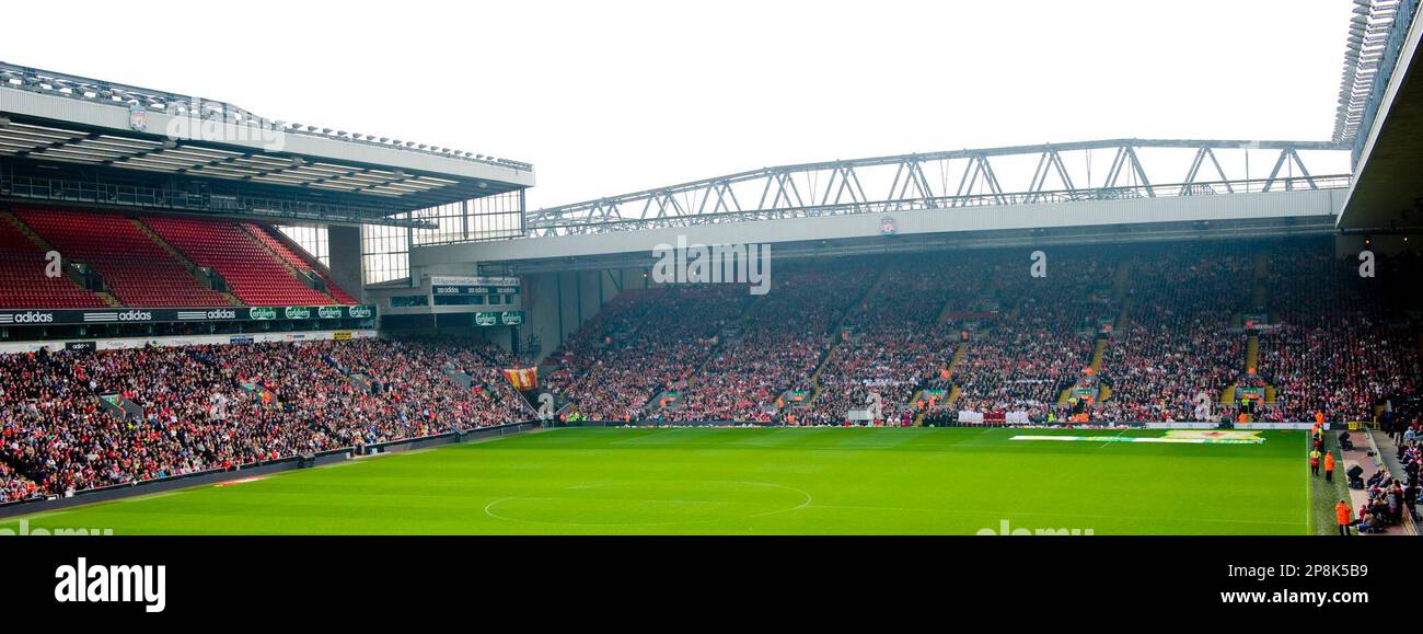 A view of the Anfield Stadium during the annual memorial service for ...
