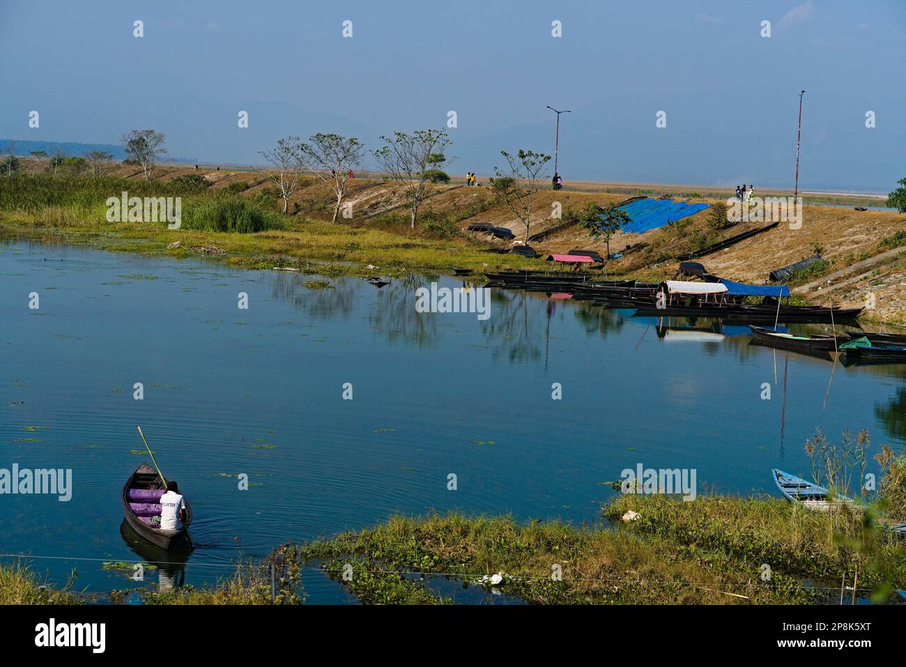 Boat with boatmen at sunset hi-res stock photography and images - Alamy