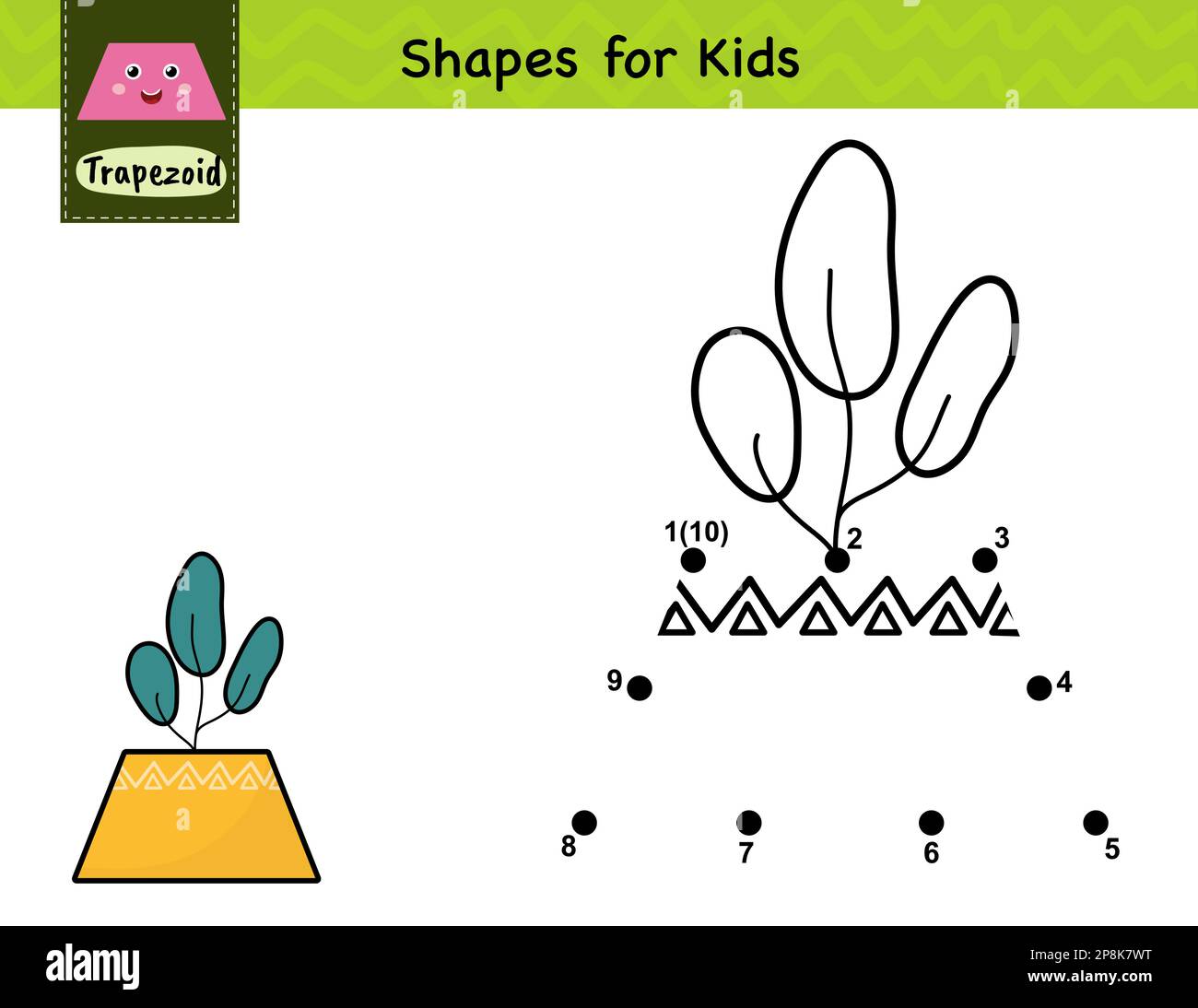 Connect the dots and draw a plant in pot. Dot to dot number game for ...