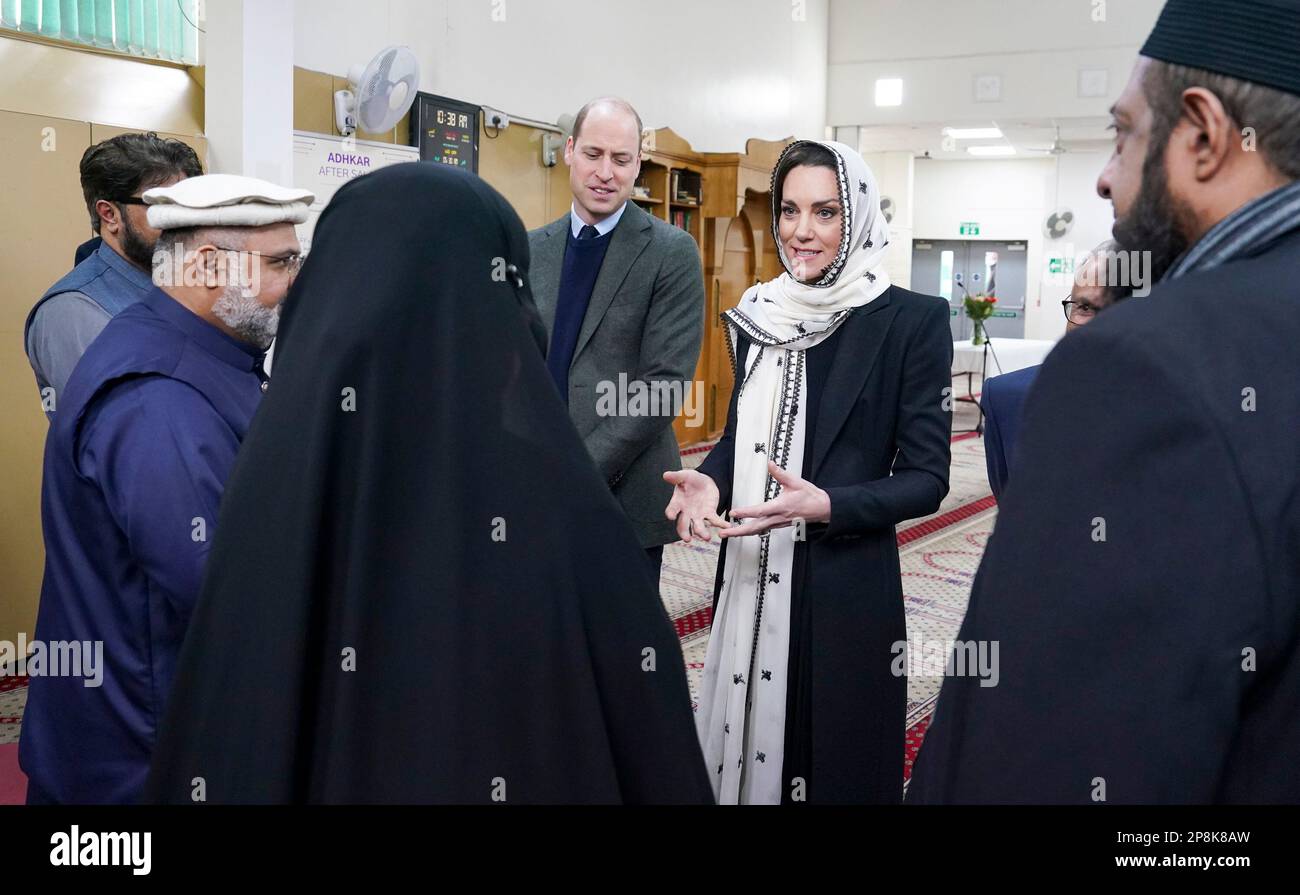 The Prince and Princess of Wales, during a visit to the Hayes Muslim ...
