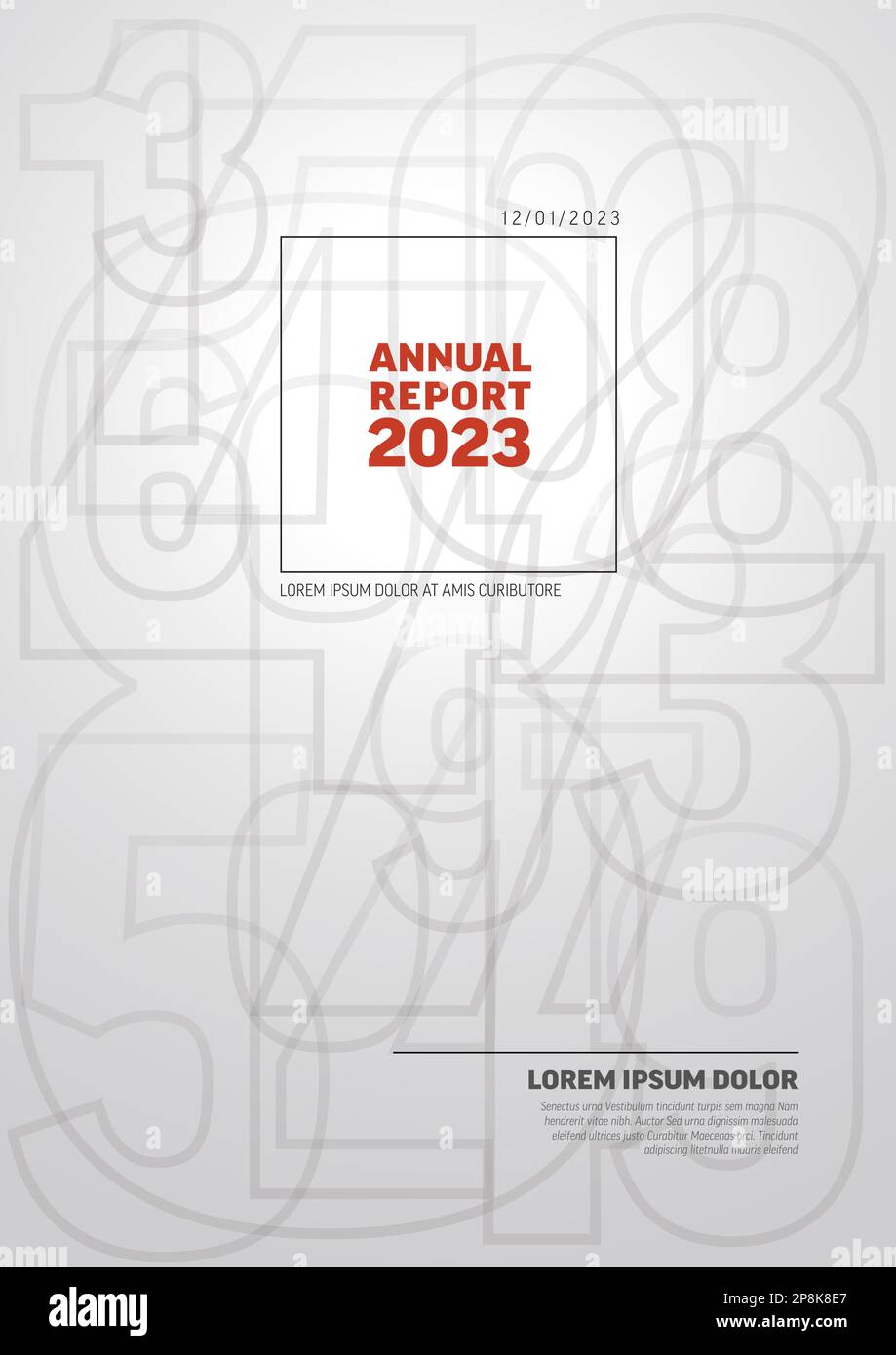 Vector light abstract annual report cover template with sample text and ...