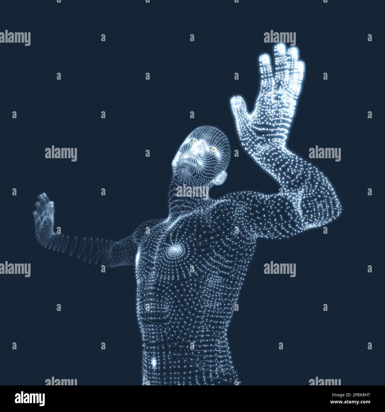 3D Model of Man. Human Body. Design Element. Vector Illustration Stock ...