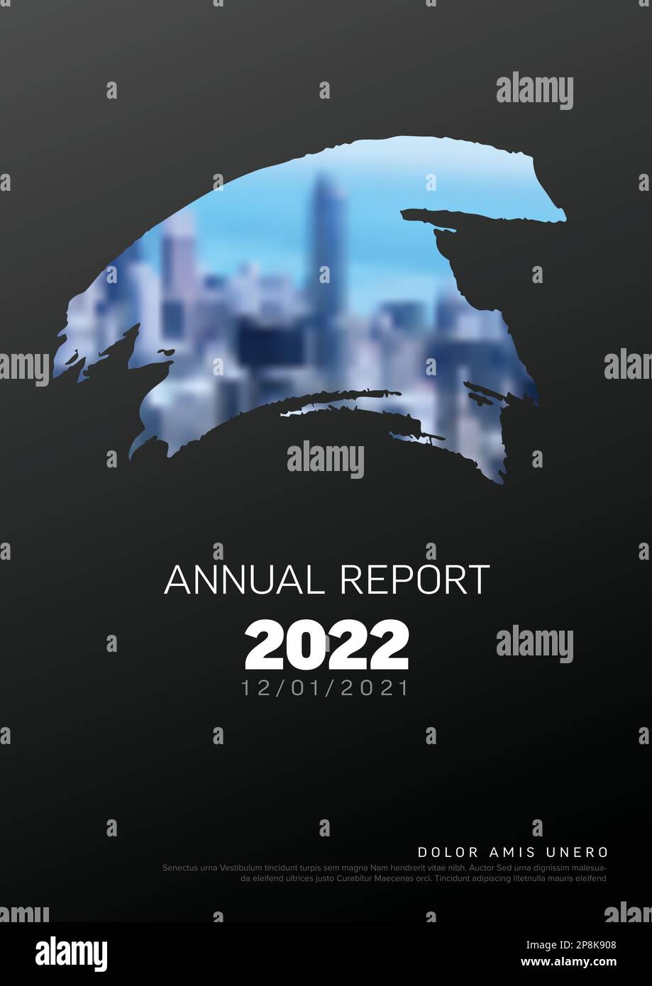 Vector abstract annual report cover template with sample text and ...