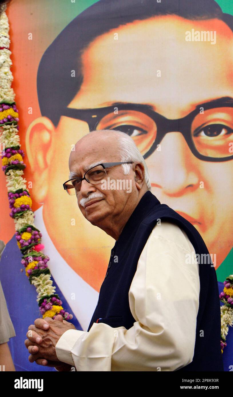 Leading opposition Bharatiya Janata Party leader L.K. Advani looks on ...