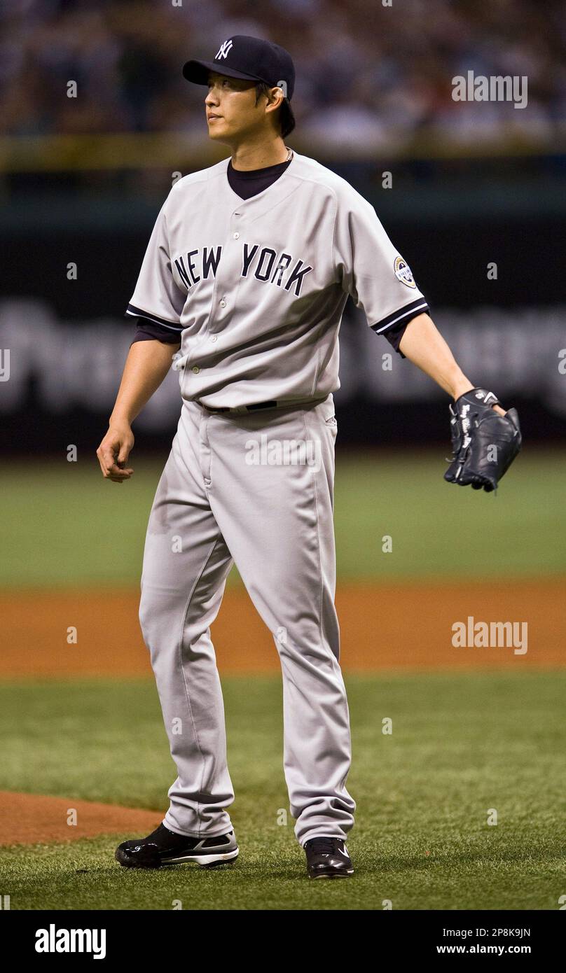 New York Yankees starter Chien-Ming Wang, of Taiwan, stands near the ...