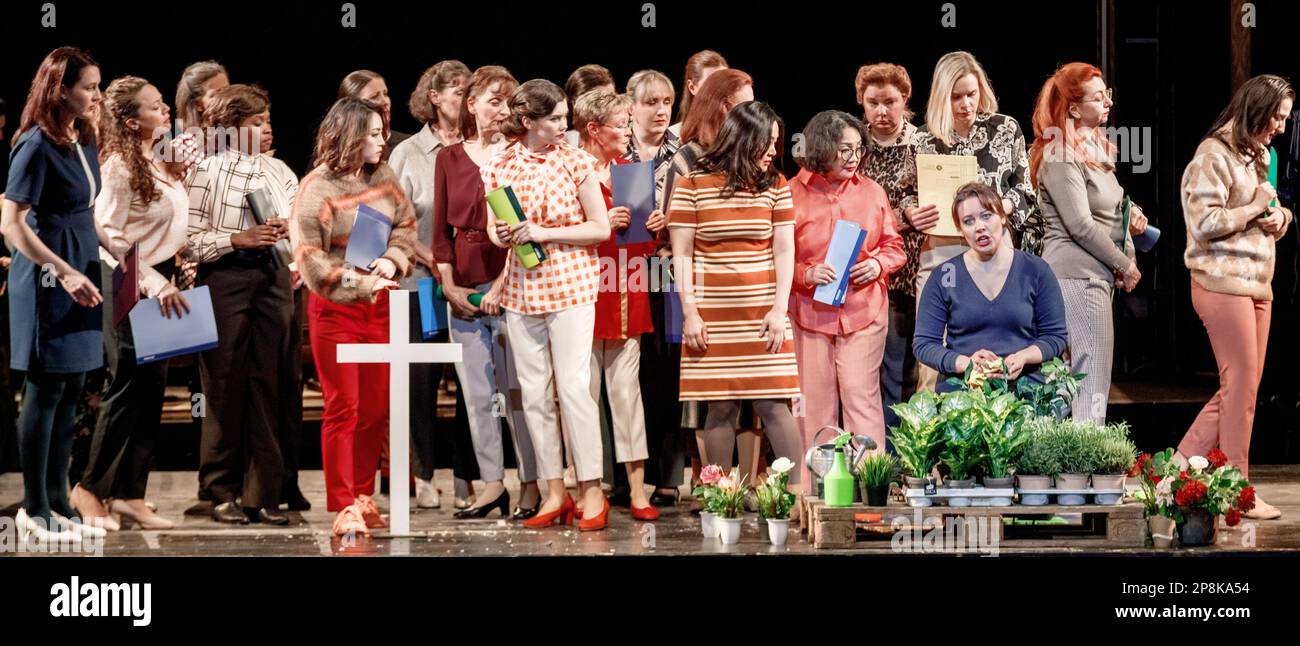 Hamburg, Germany. 08th Mar, 2023. Singer Elena Guseva (3vr) performs as ...