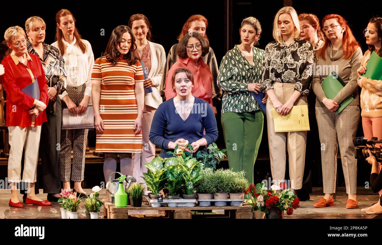 Hamburg, Germany. 08th Mar, 2023. Singer Elena Guseva (M) performs as ...