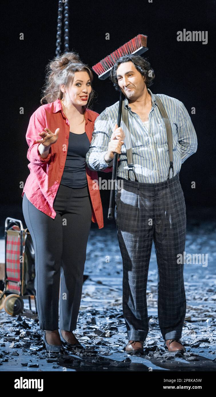 Hamburg, Germany. 08th Mar, 2023. Singers Elena Guseva as Giorgetta and ...