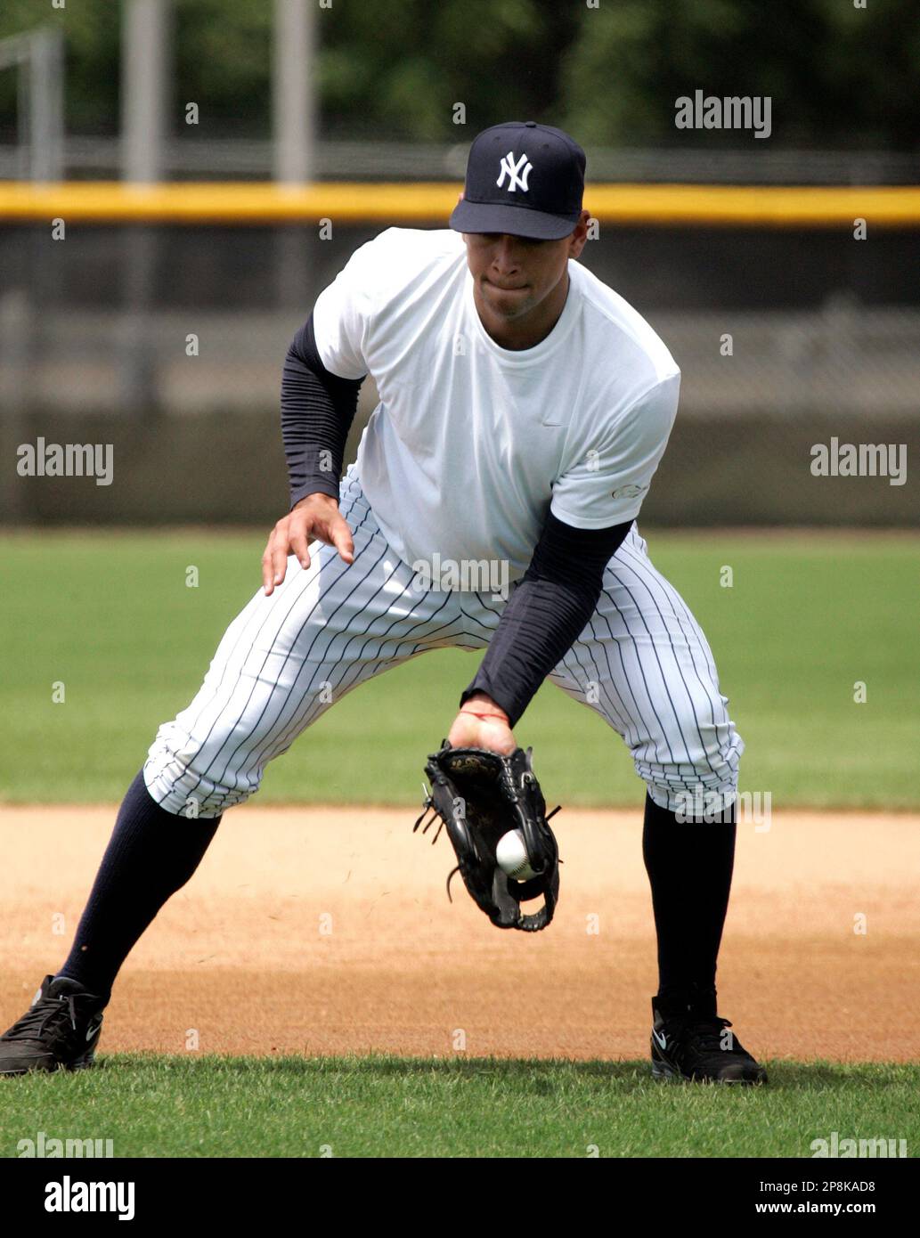 New York Yankees third baseman Alex Rodriguez begins his rehabilitation ...