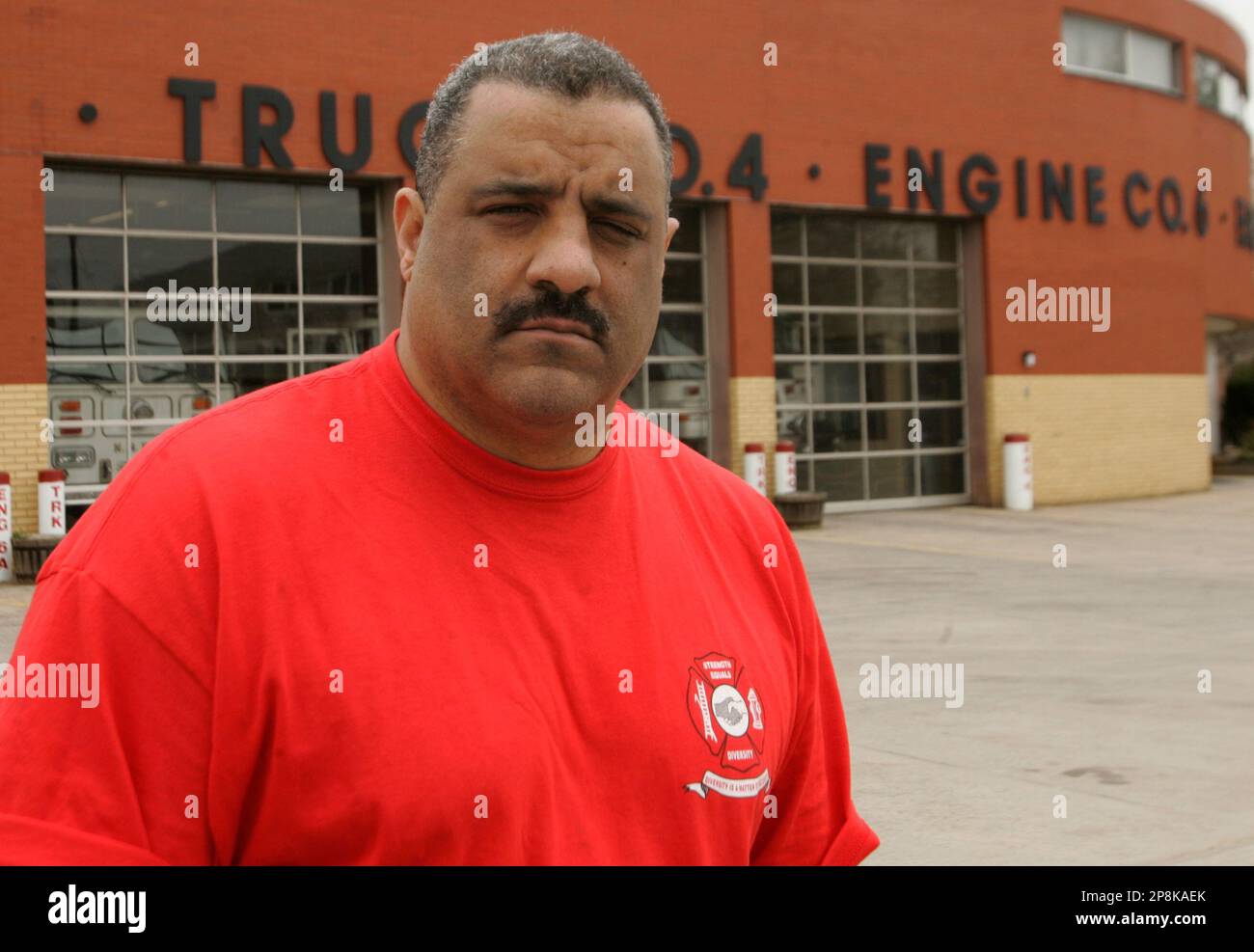 New Haven Firefighter Gary Tinney strands in front of the firehouse ...