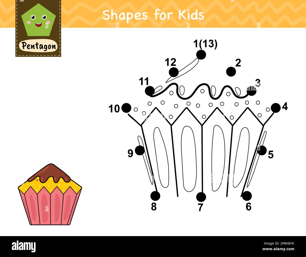 Connect the dots and draw a cupcake. Dot to dot number game for kids ...