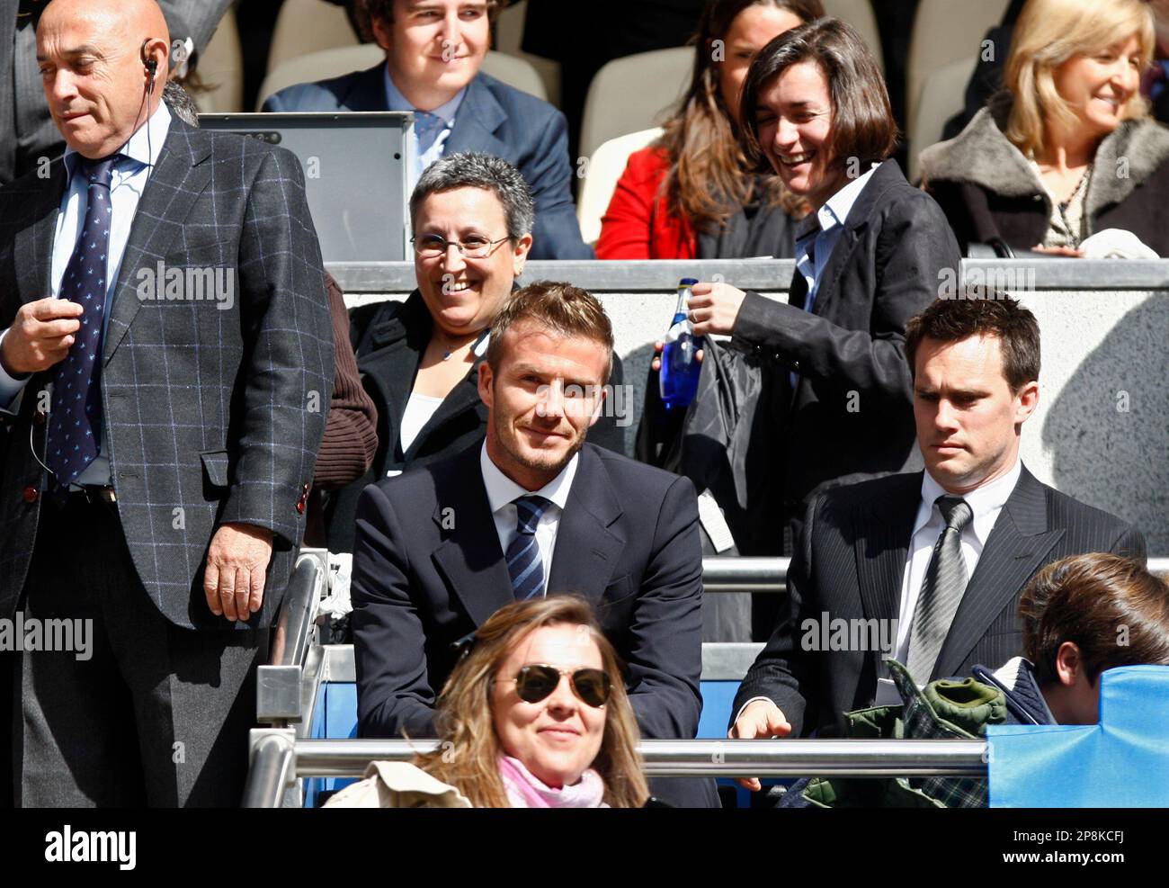 Former Real Madrid player David Beckham is seen before the Spanish ...