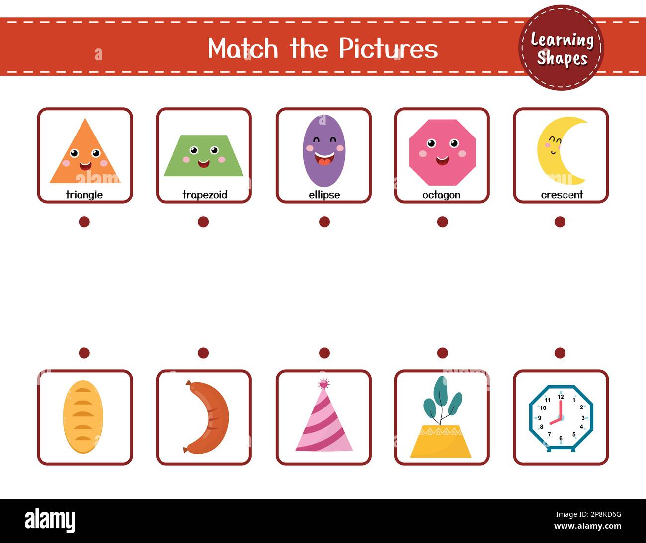 Shapes matching game for kids. Activity page for school and preschool ...