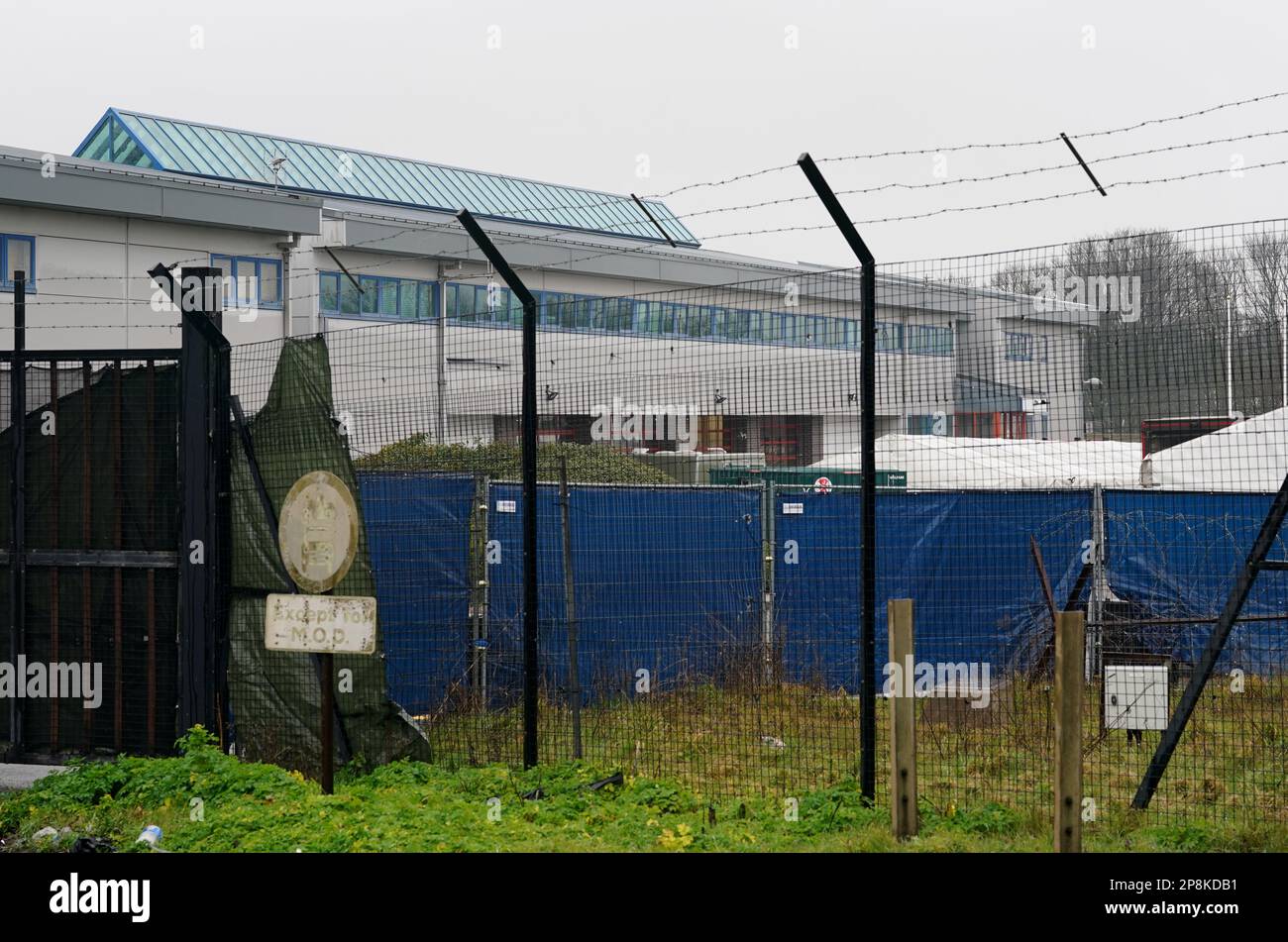 A view of the Manston immigration short-term holding facility located ...