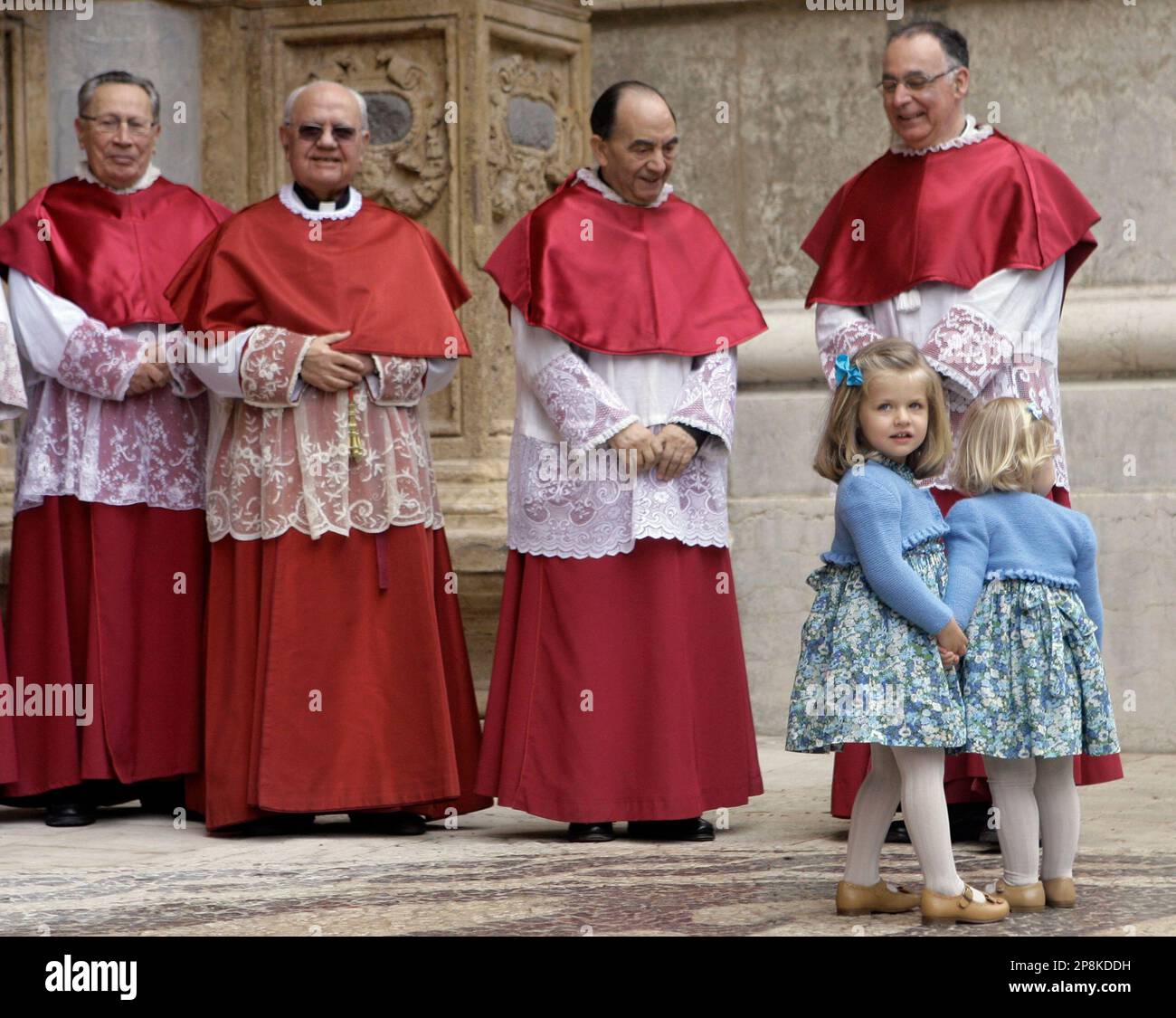 Spain's Princess Sofia, bottom left, and her sister Princess Leonor ...