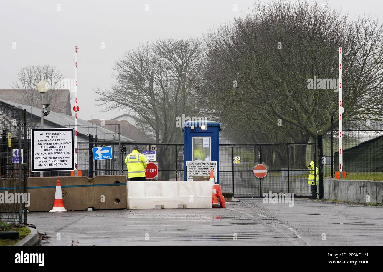 A view of the Manston immigration short-term holding facility located ...