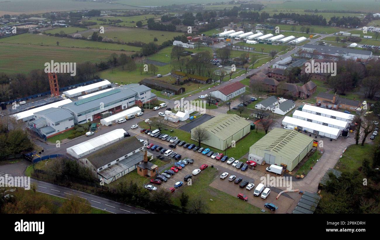A view of the Manston immigration short-term holding facility located ...