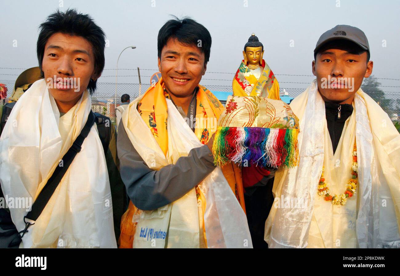 Nepalese Sherpa brothers, from right, Nima Gyalzen, Pemba Dorje, and ...