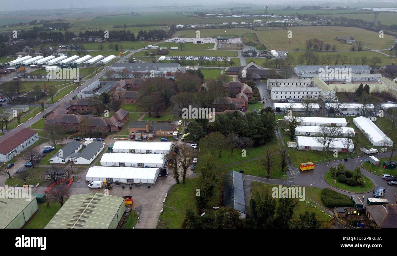 A view of the Manston immigration short-term holding facility located ...