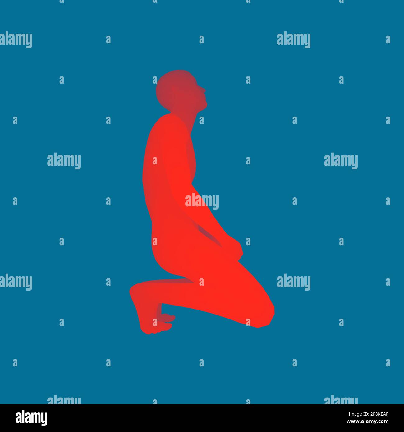 Kneeling Man Stock Vector Images Alamy