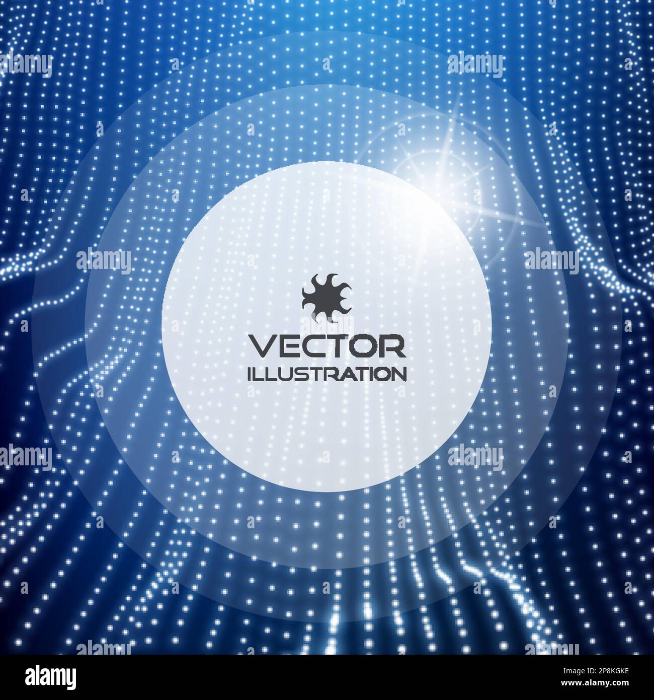 Technology background. Graphic design. 3D grid surface with particles ...