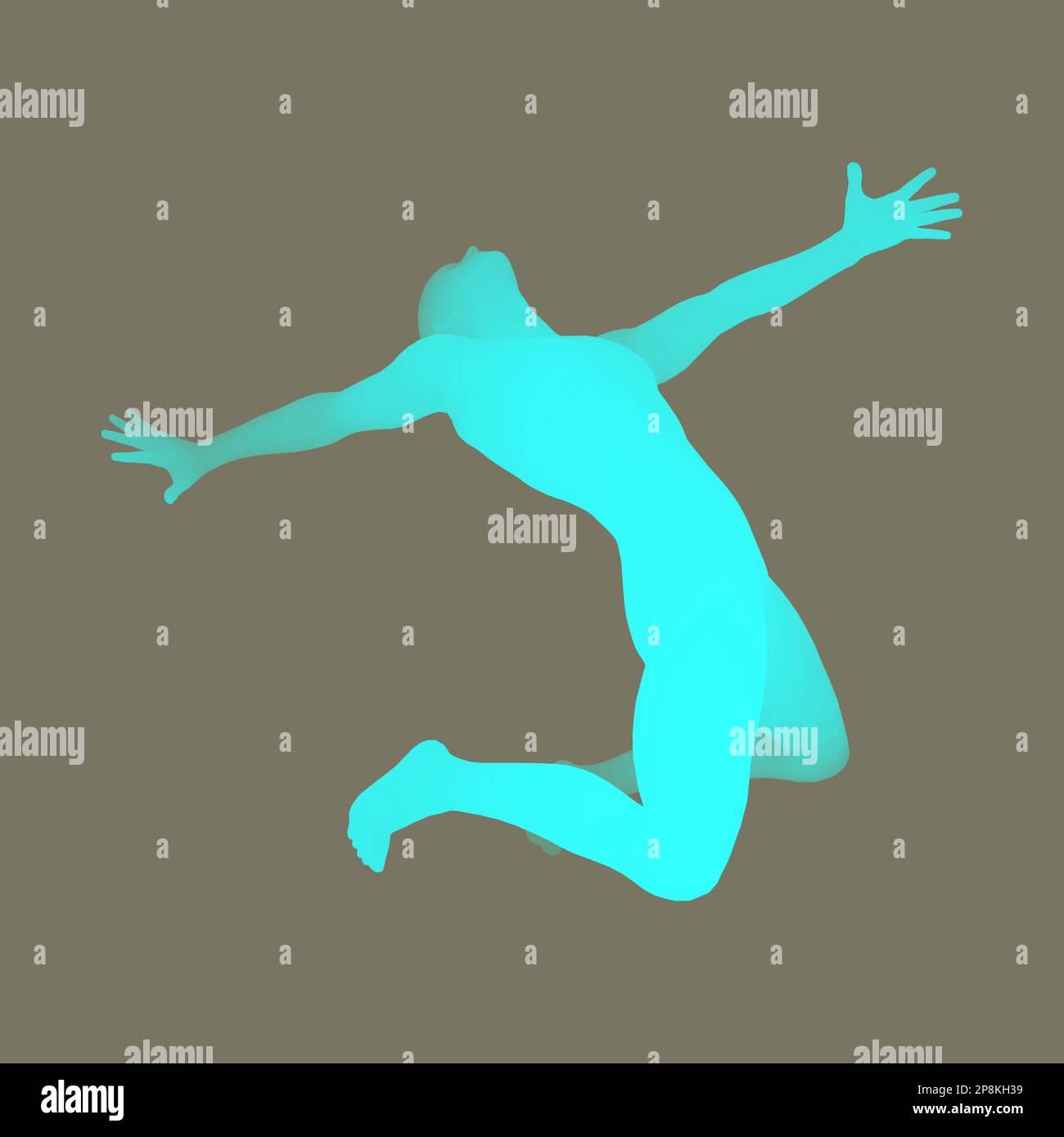 3D Human Body Model. Man kneeling. Vector Illustration Stock Vector ...