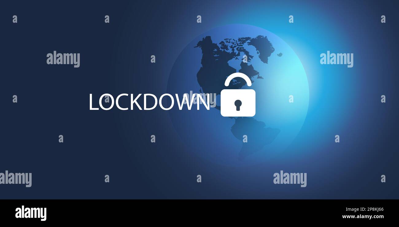 North America Lockdown - Vector Design Concept with Earth Globe and ...