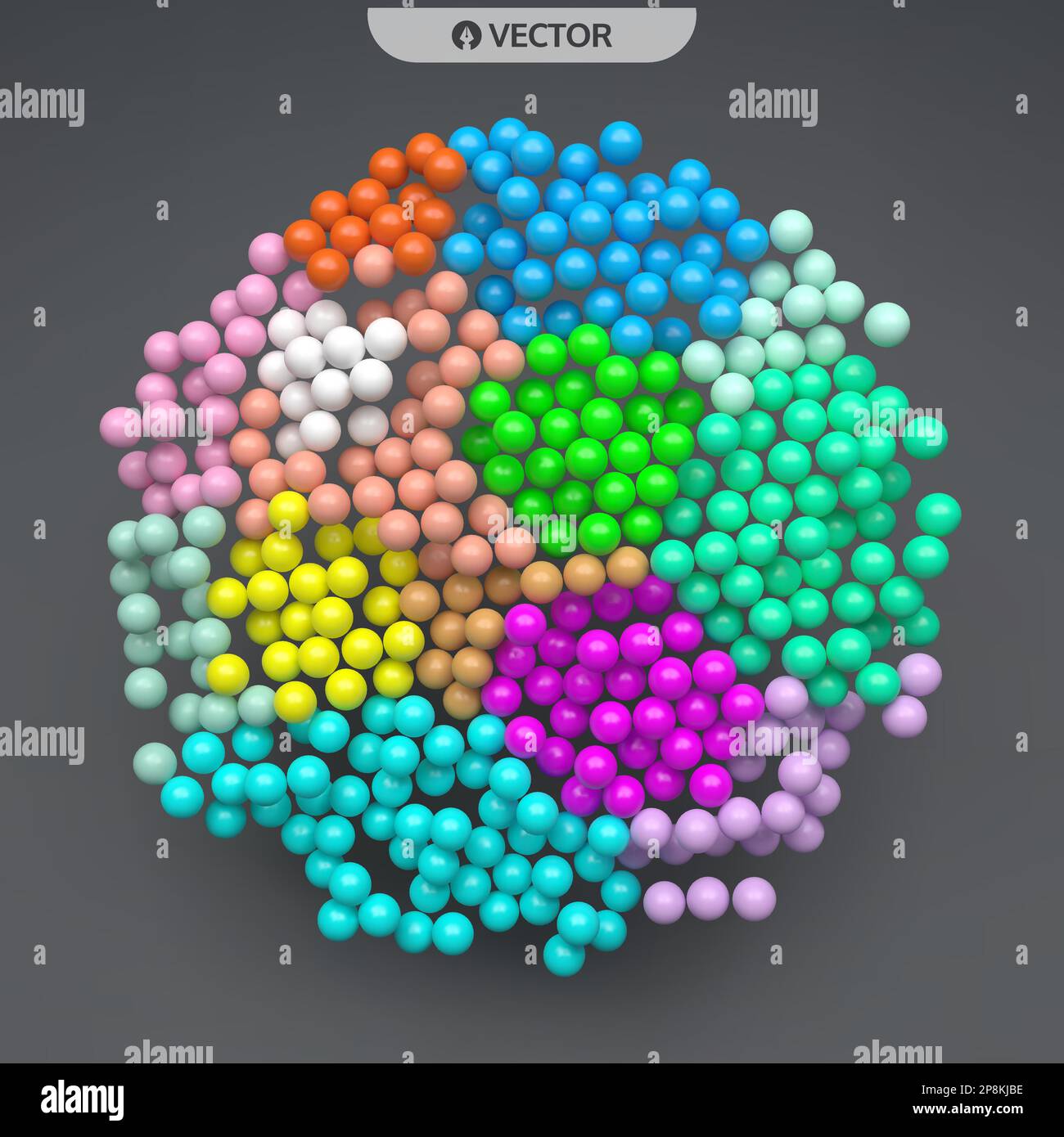 Sphere. Abstract structure with particles. Technology style. Vector ...