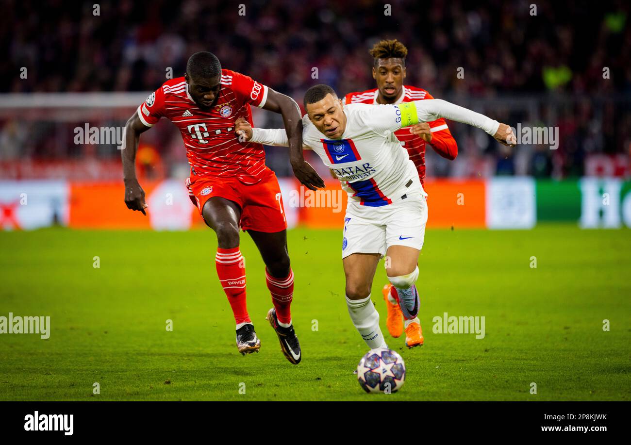 Munic, Germany. 8th Mar, 2023. Dayot Upamecano (Muenchen), Kingsley ...