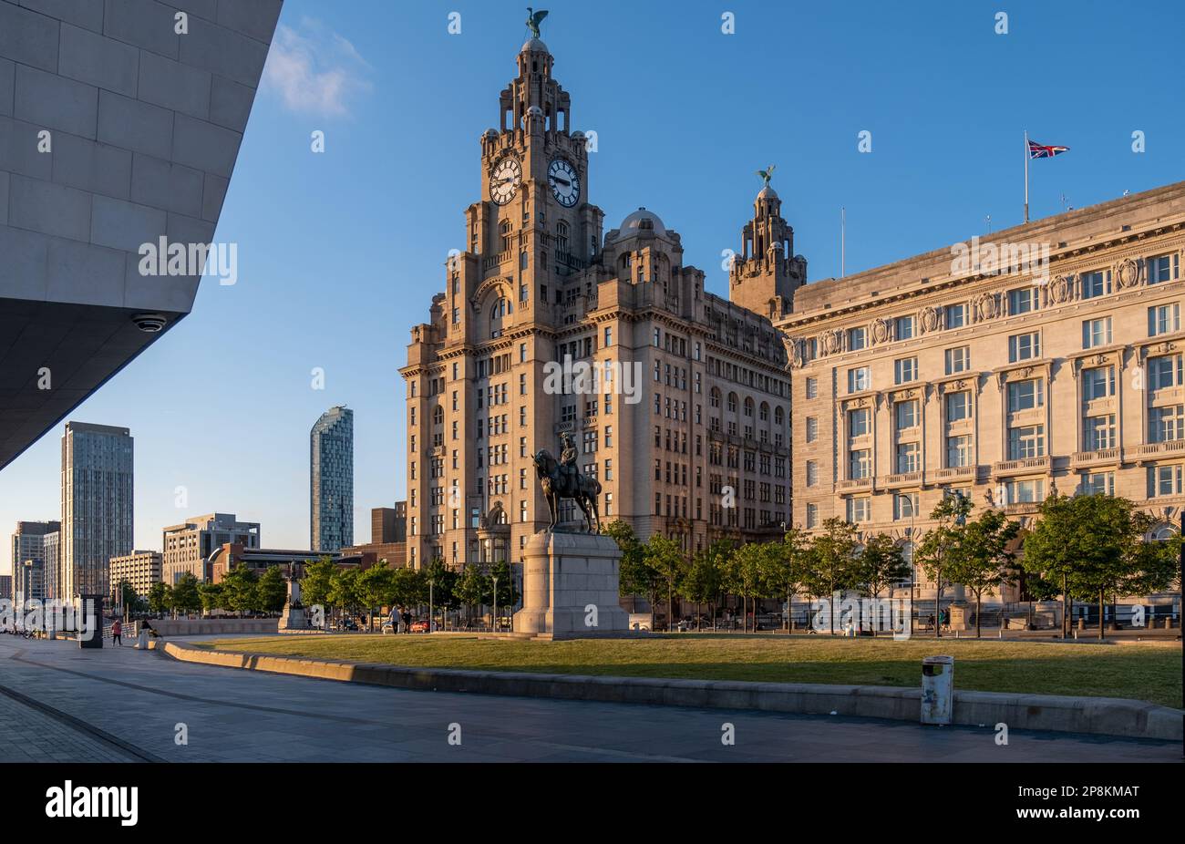 A beautiful view of the Liver Building under the clear sky Stock Photo ...