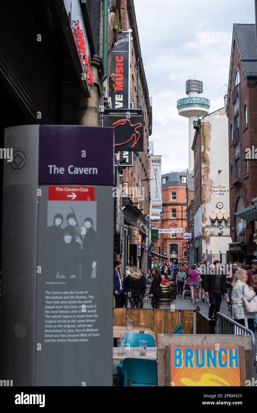 A signage to the original Cavern Club at Mathew Street in Cavern ...