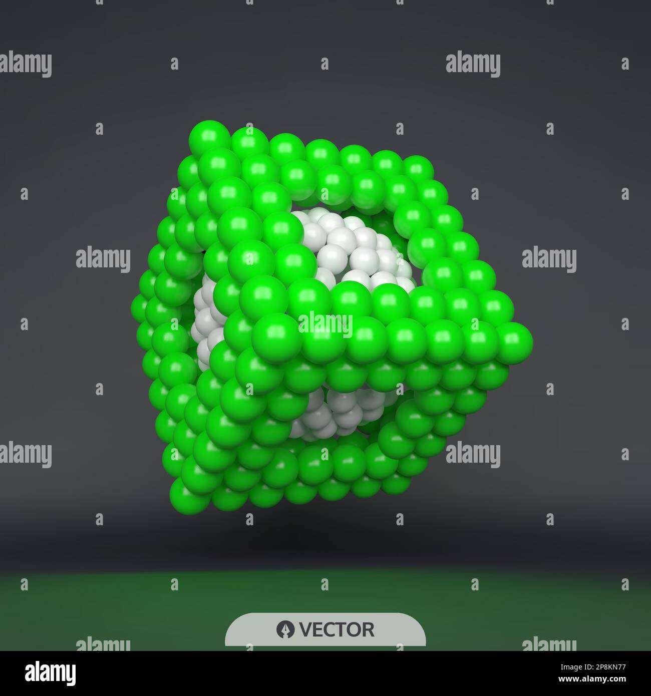 Cube. 3d spheres composition. Concept for science, education and ...