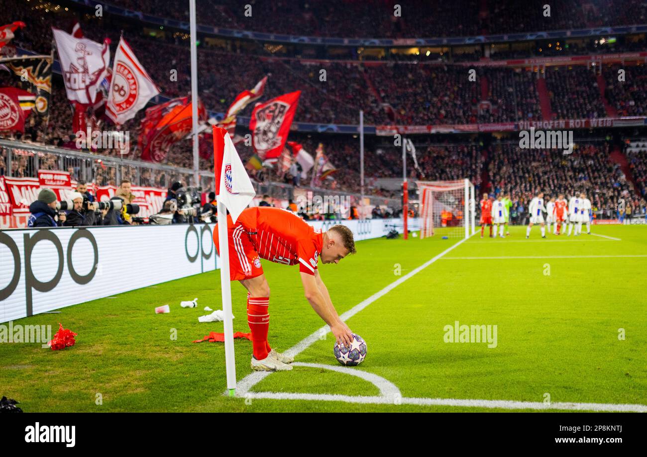 Munic, Germany. 8th Mar, 2023. Ecke von Joshua Kimmich (Muenchen ...