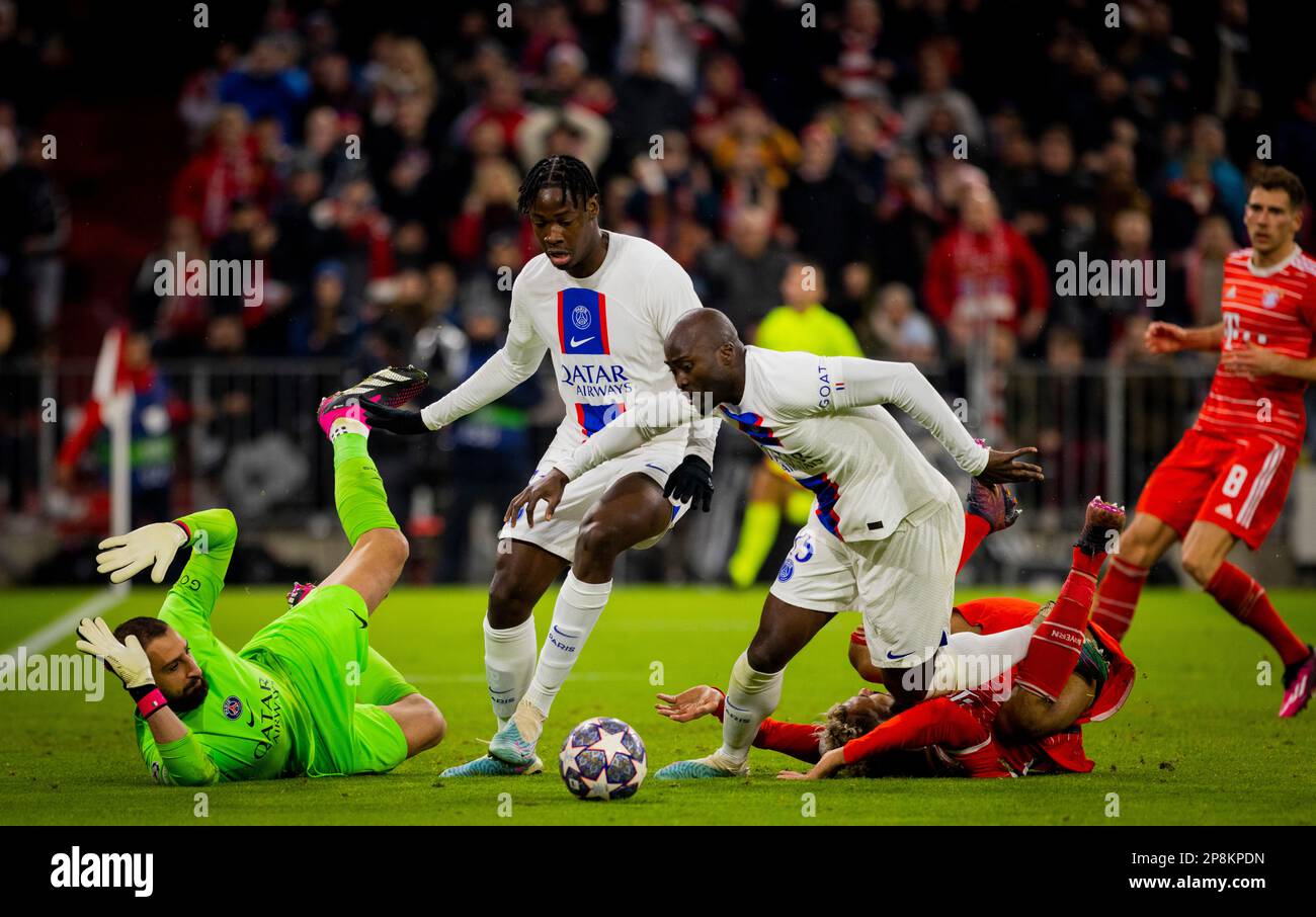 Munic, Germany. 8th Mar, 2023. Gianluigi Donnarumma (PSG), El Chadaille ...