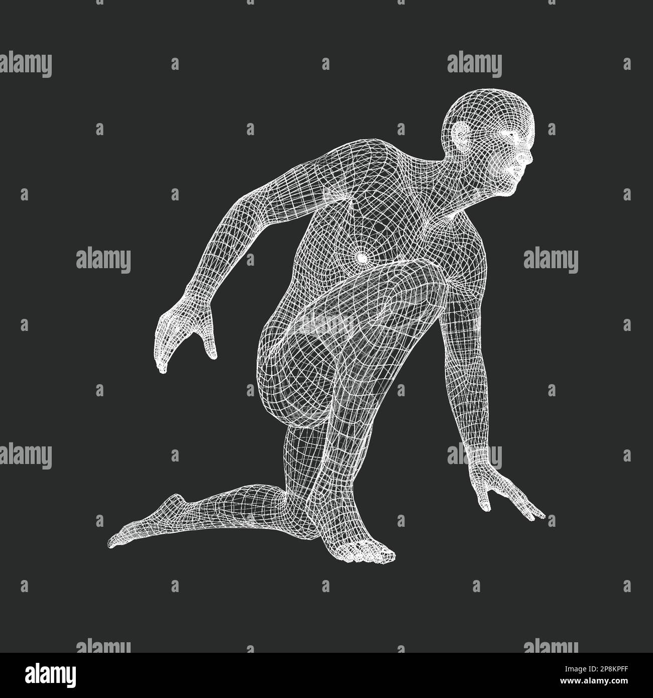 Athlete at Starting Position Ready to Start a Race. Runner Ready for ...