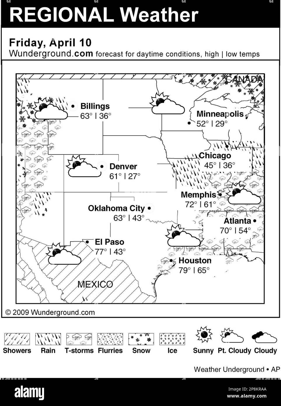 This is the Weather Underground forecast for Friday, April 10, 2009 for ...