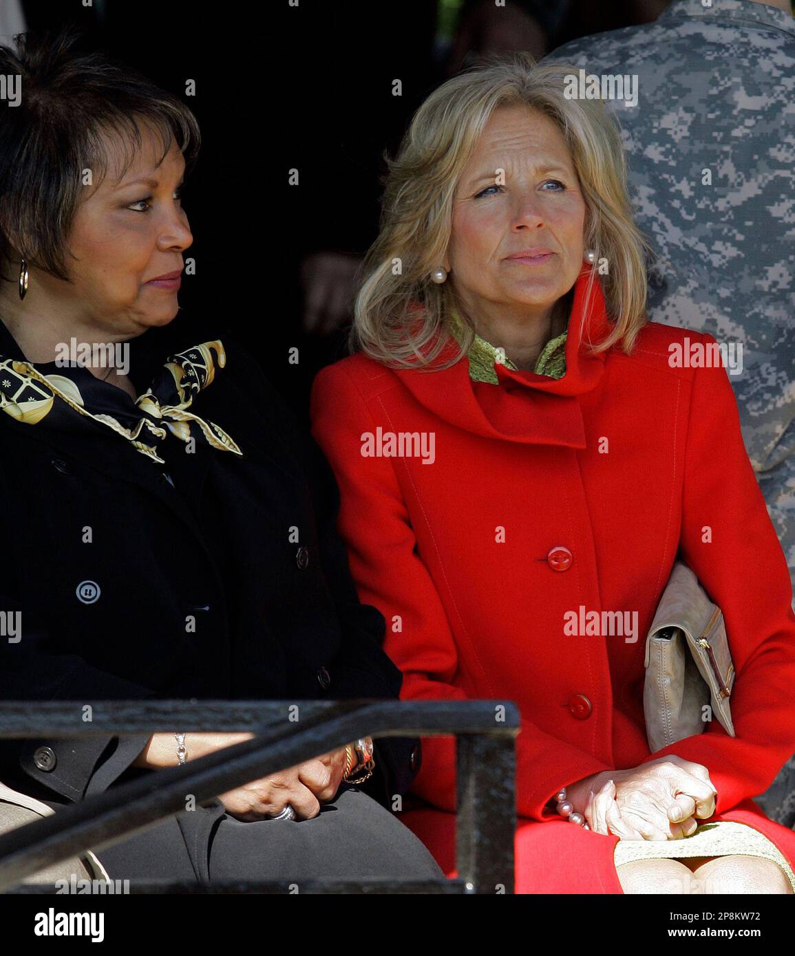 Dr. Jill Biden, right, wife of Vice President Joe Biden, left, sits ...