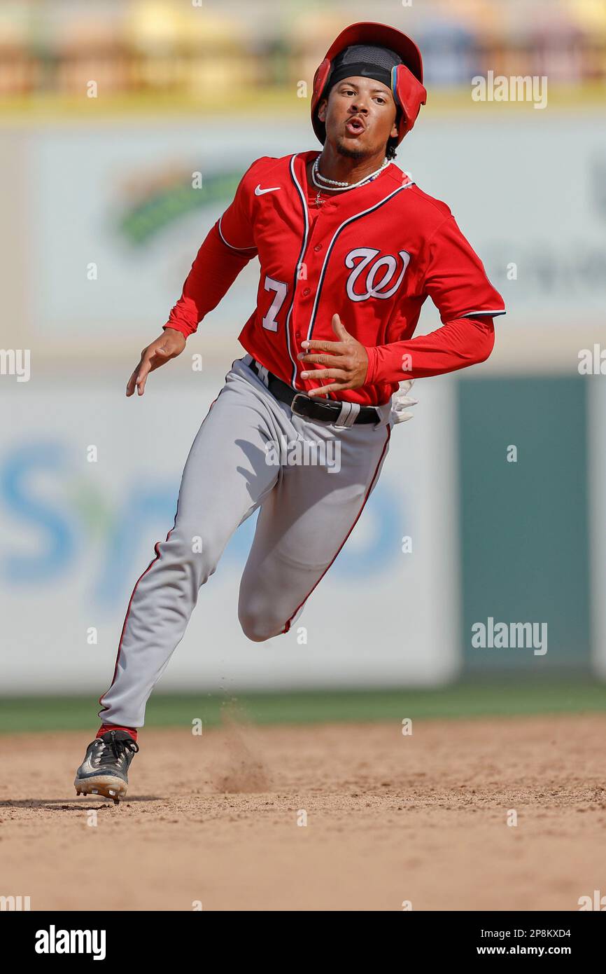 Lakeland FL USA; Washington Nationals third baseman Trey Lipscomb ...