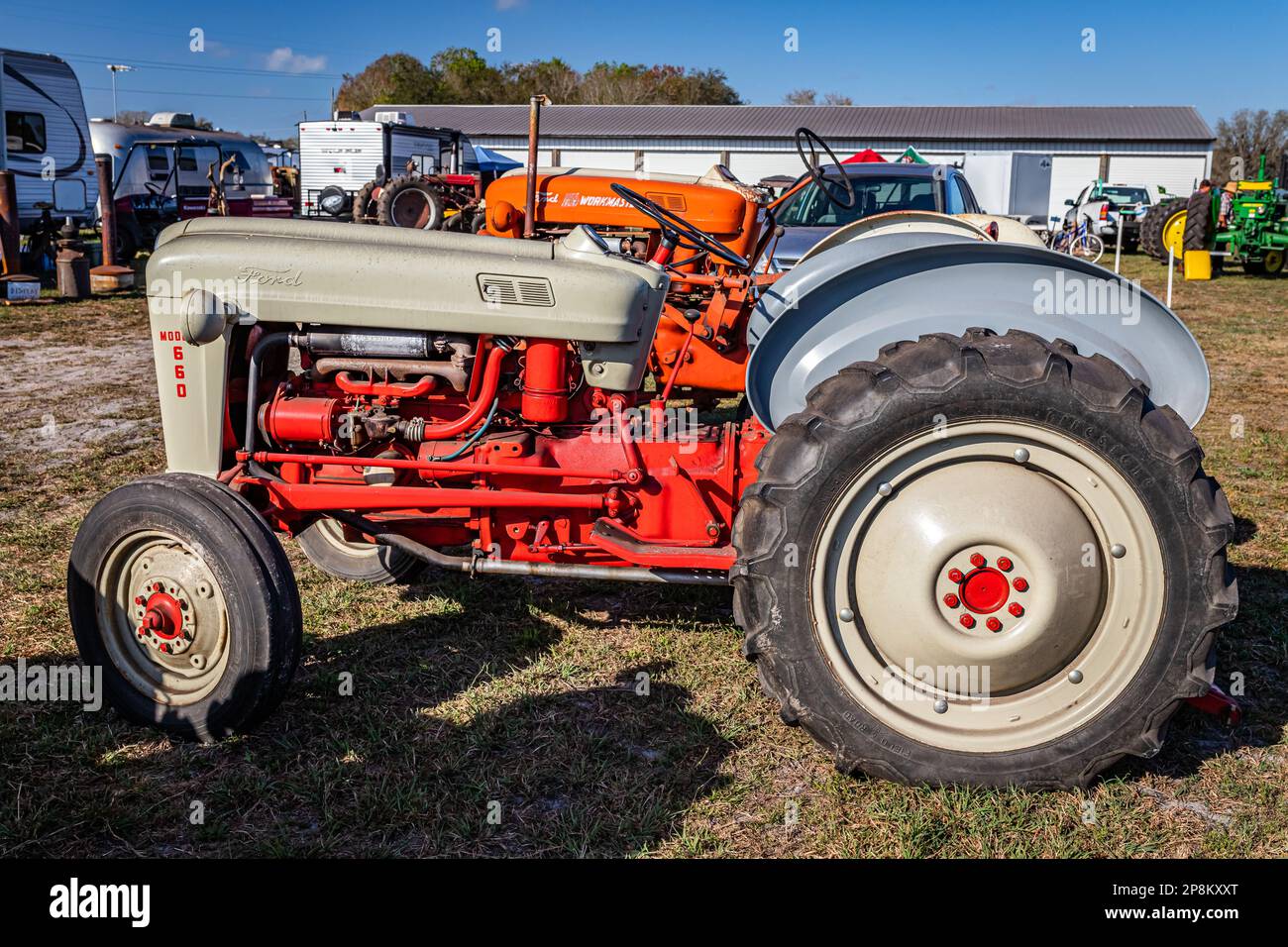 Fort Meade, FL - February 26, 2022: High perspective side view of a ...