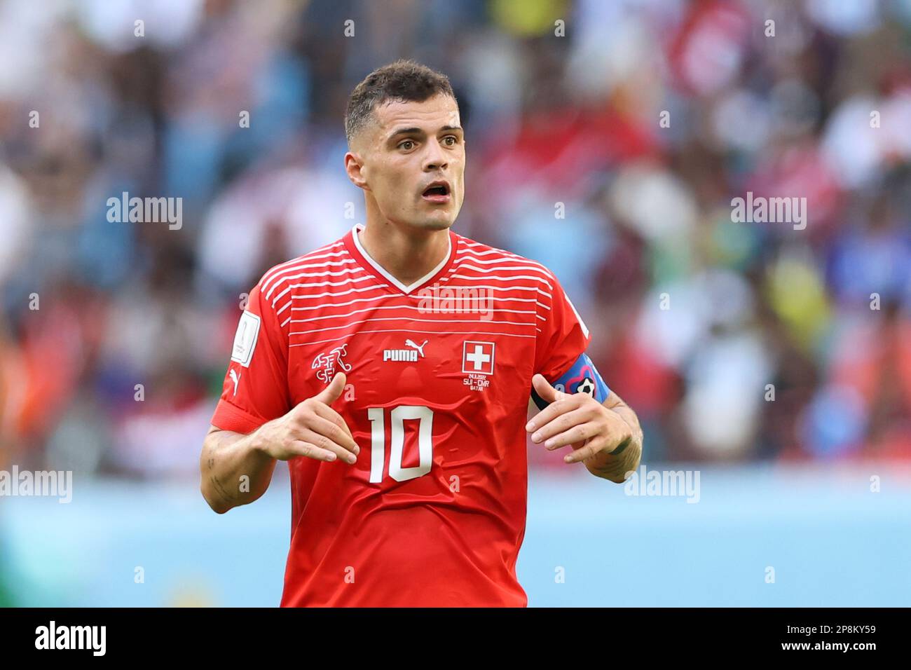 Granit Xhaka of Switzerland seen during the FIFA World Cup Qatar 2022 ...