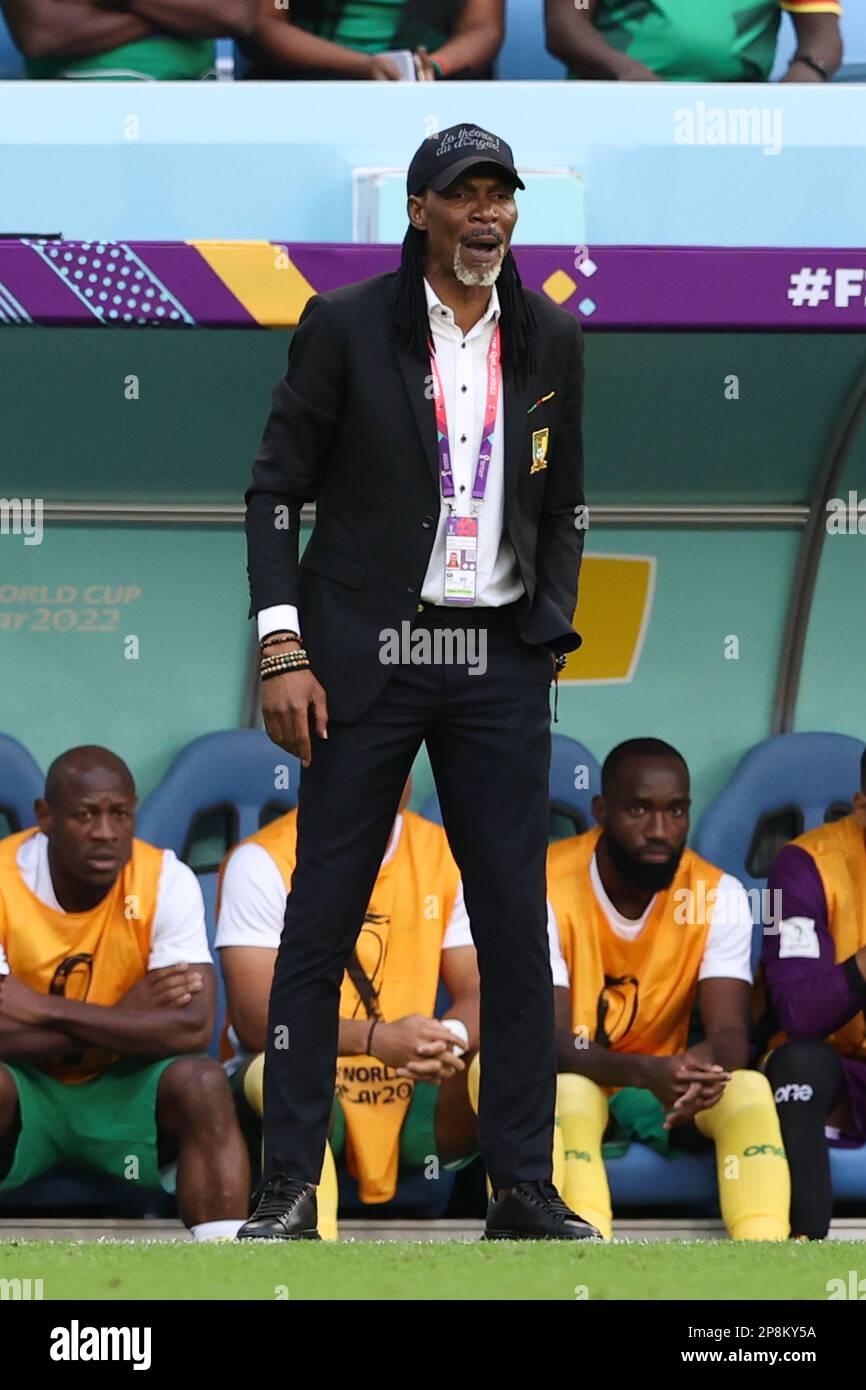 Coach Rigobert Song of Cameroon seen during the FIFA World Cup Qatar ...
