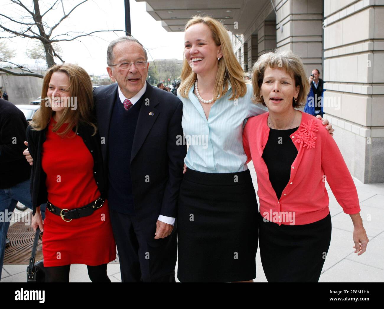 Former Alaska Sen. Ted Stevens, and his daughters, from left, Beth ...