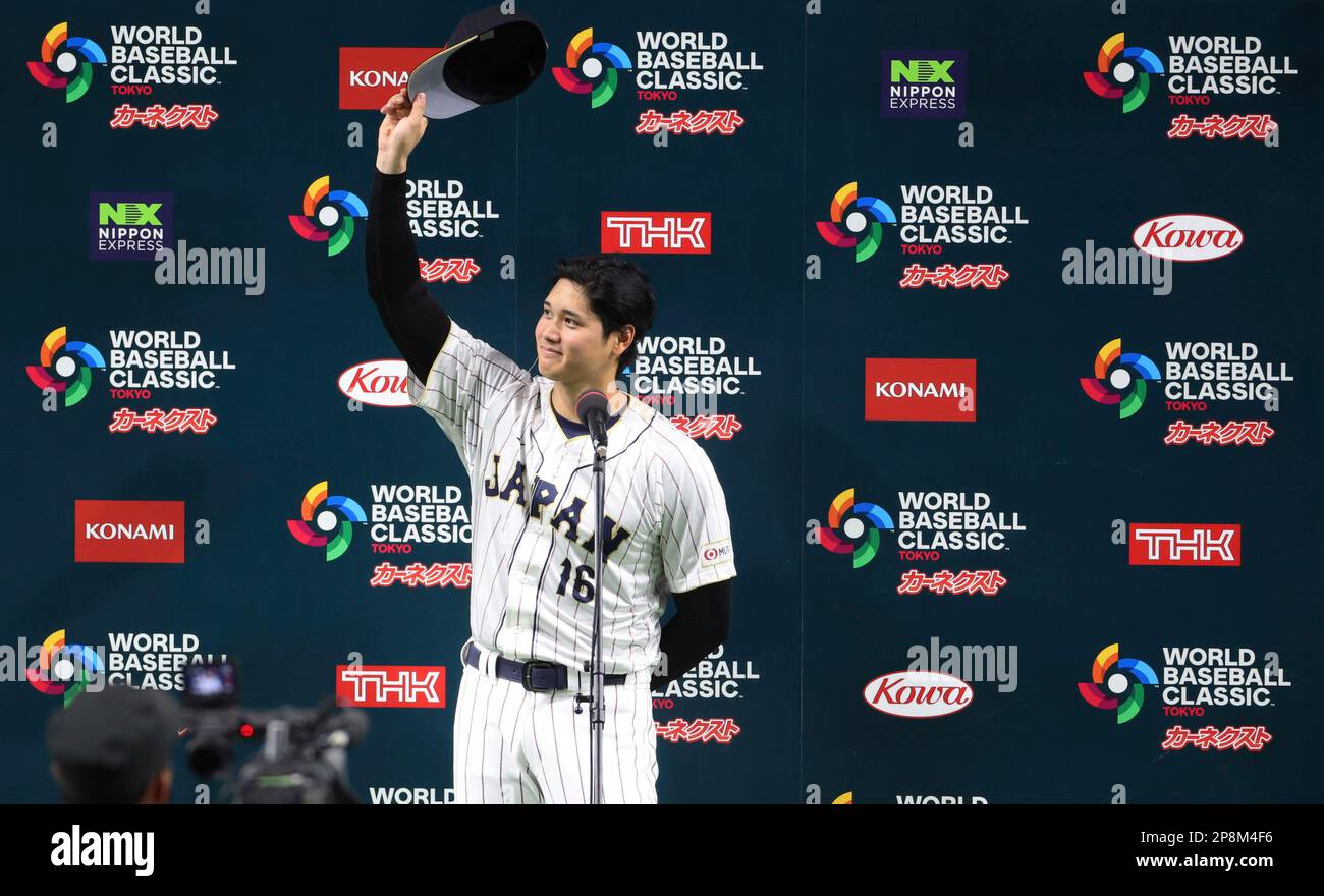 Japanese Shohei Ohtani celebrates after winning the World Baseball ...