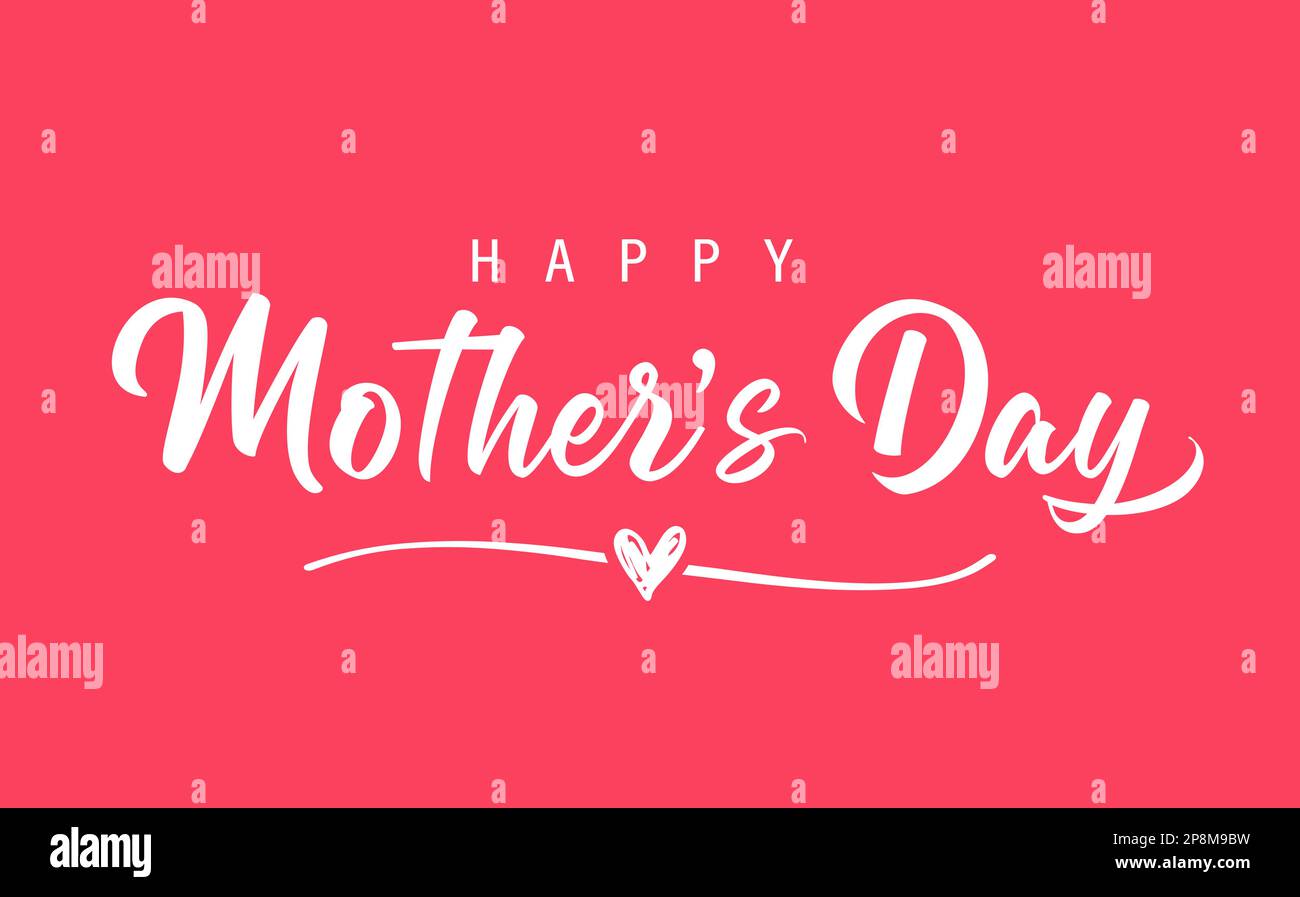 Happy Mother's Day inscription on pink background. Calligraphy vector ...