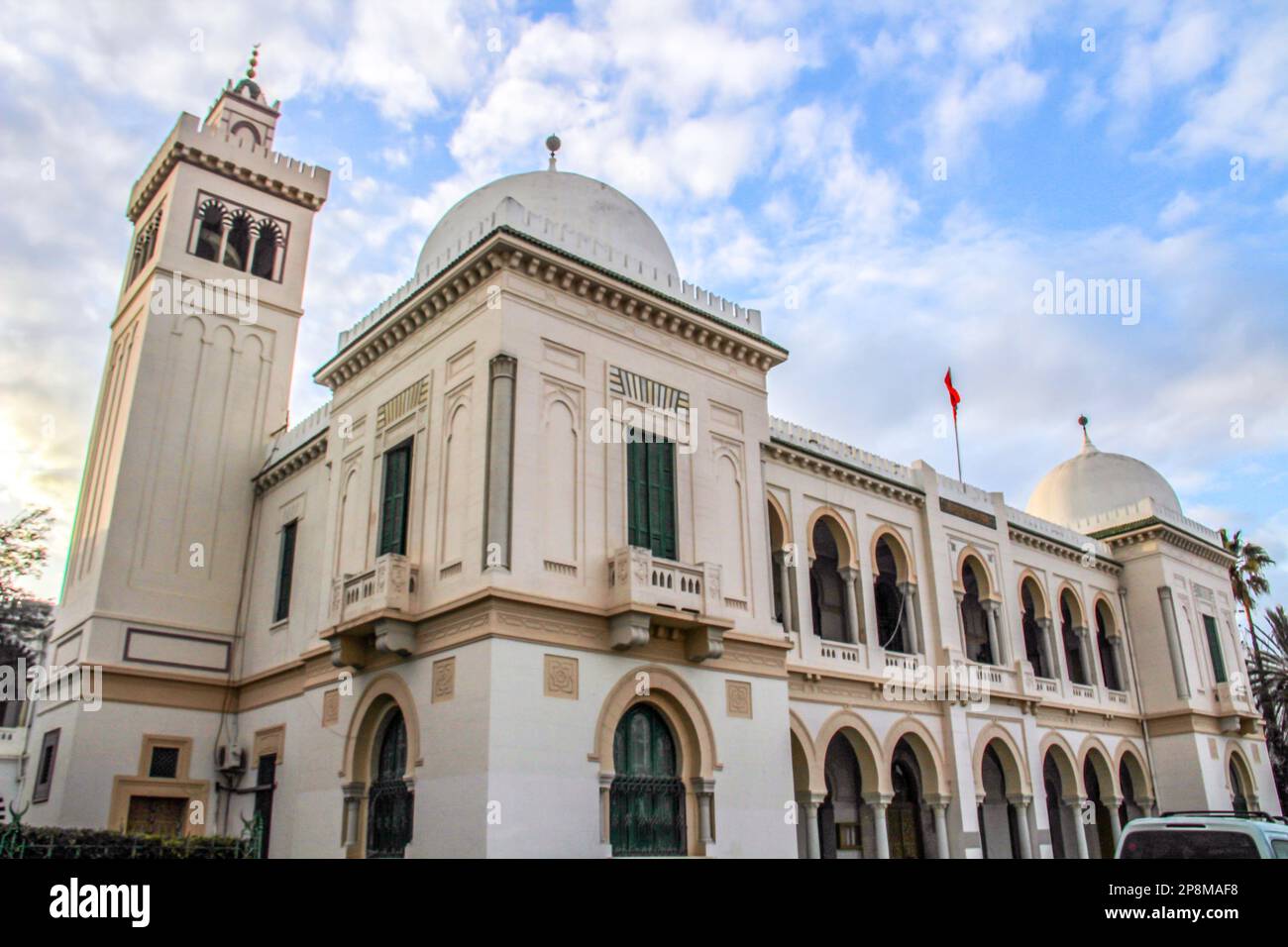 The Sadiki middle school on the square of the Kasbah in Tunis Stock ...