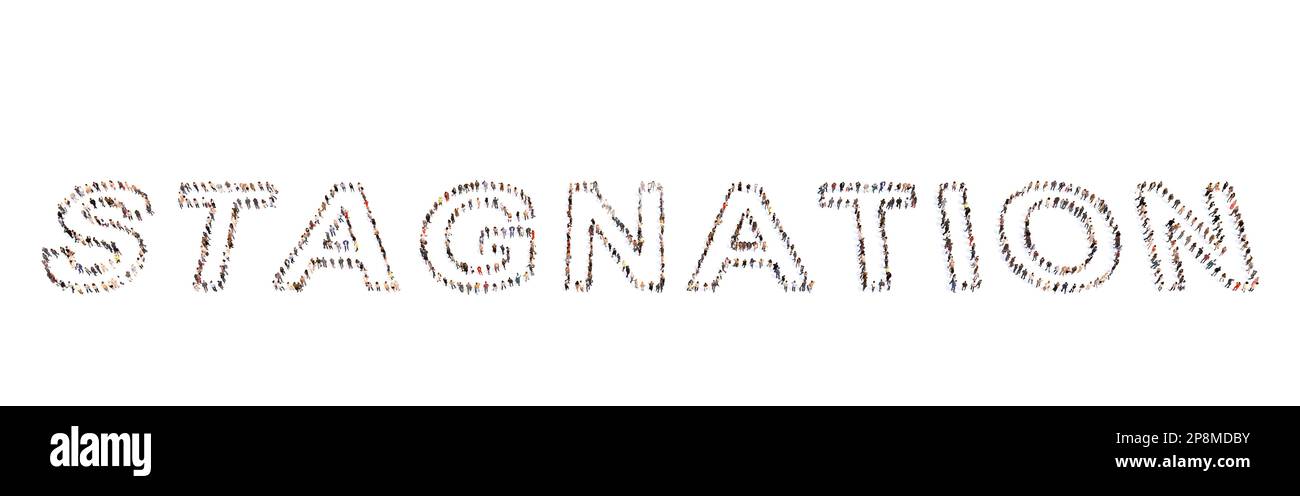 Concept or conceptual large community of people forming the word ...